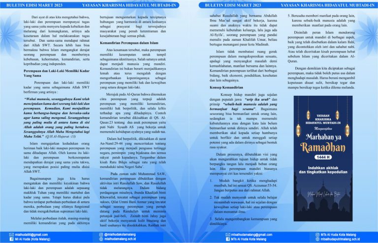 Buletin As-Sakinah Maret 2023: Independent Woman dalam Islam – PG/TA ...